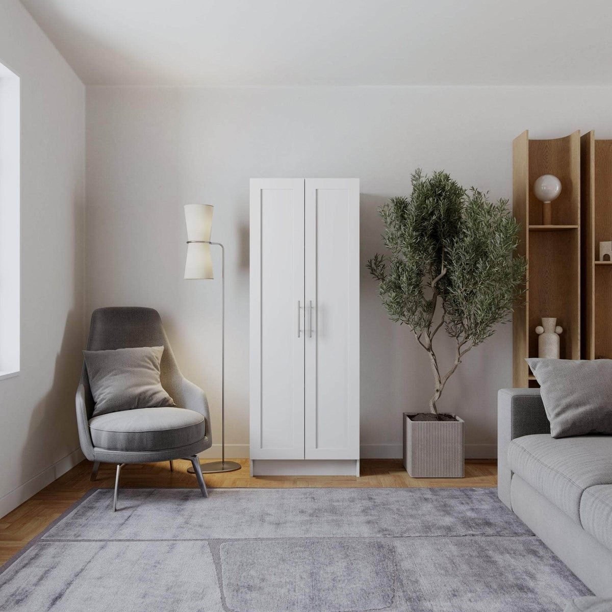 Elite Plus 24" Narrow Storage Cabinet in White — Wholesale Furniture ...